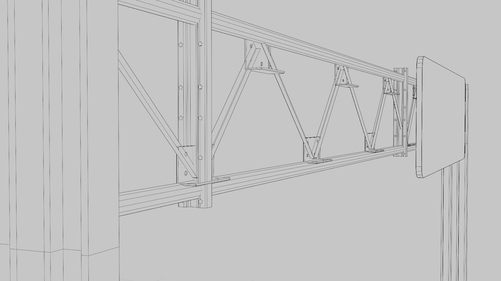 3D model highway guard rail signs and street lights with 4k pbr ...