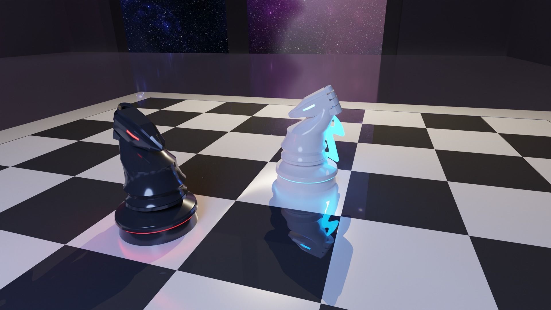 Luminous Futuristic Chess - Full Bundle - High Poly 3D model | CGTrader