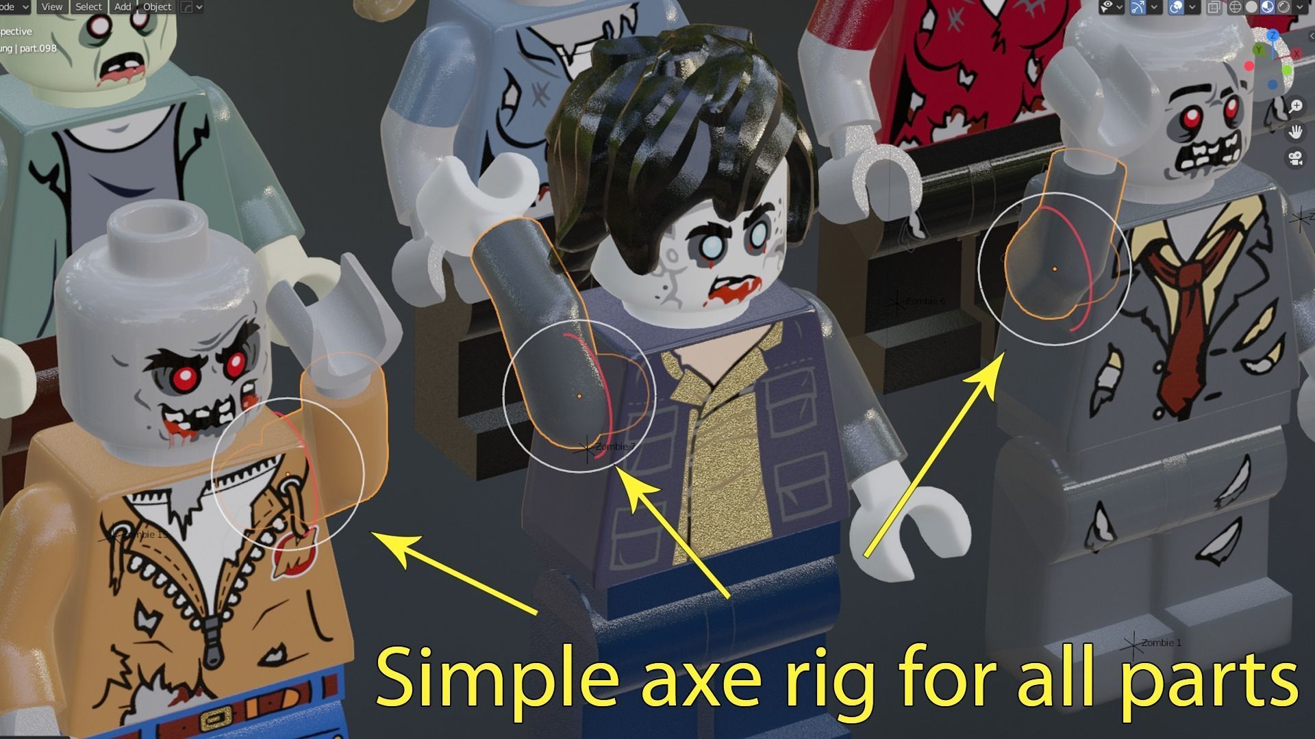 Lego Zombie pack 3D model | CGTrader