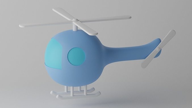 3D model Cartoon Cute Helicopter VR / AR / low-poly | CGTrader
