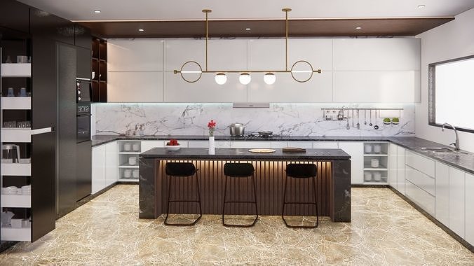 3D model kitchen design render by enscape VR / AR / low-poly | CGTrader