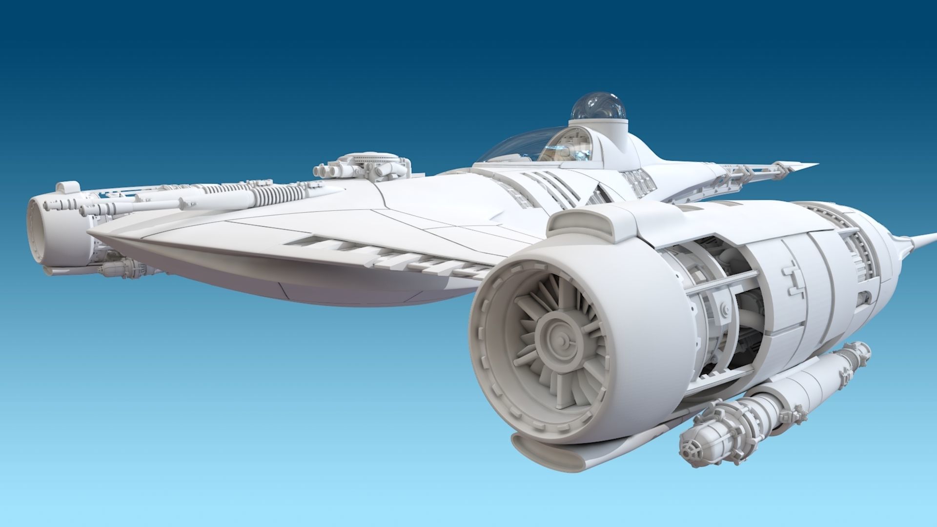 Star Wars Mandolarian N1 Hot Rod Naboo fighter 3D model 3D printable ...