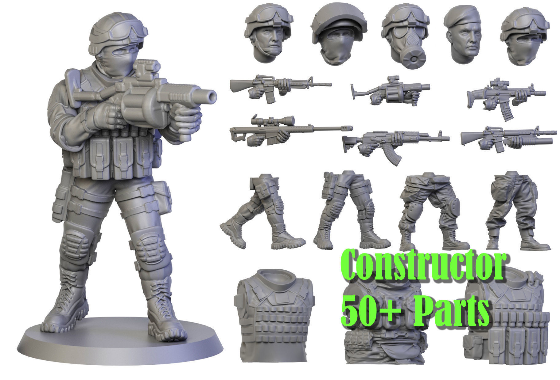 Soldiers Constructor 3D model 3D printable | CGTrader