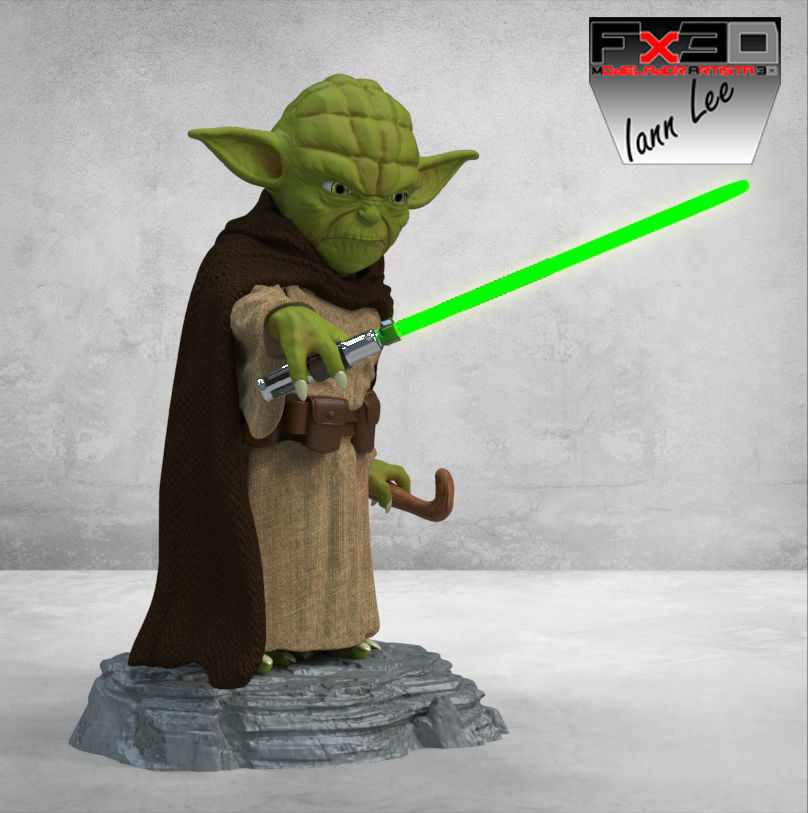 MAESTRO JEDI YODA STAR WARS DIVIDIDO Y CON ENCASTRES 3D model 3D ...