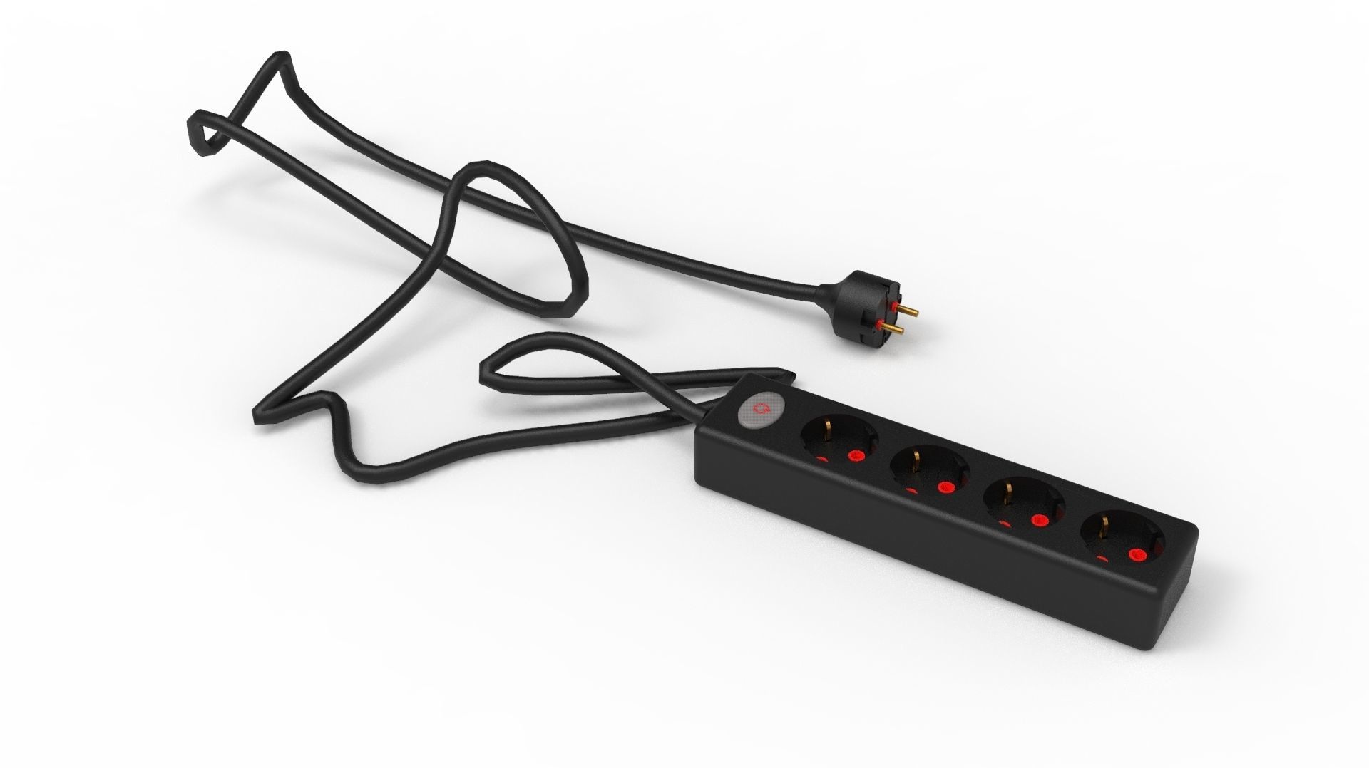 FOUR INPUT CORDED SOCKET 3D model | CGTrader