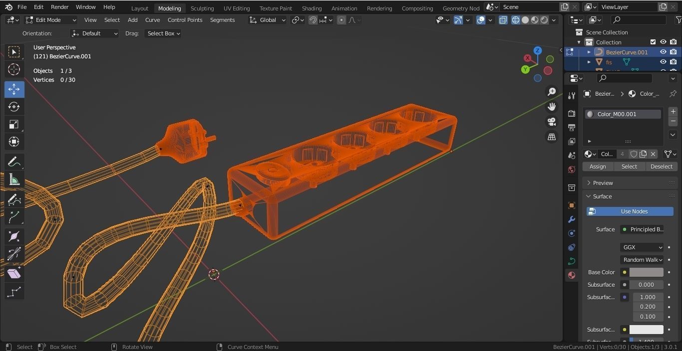 FOUR INPUT CORDED SOCKET 3D model | CGTrader