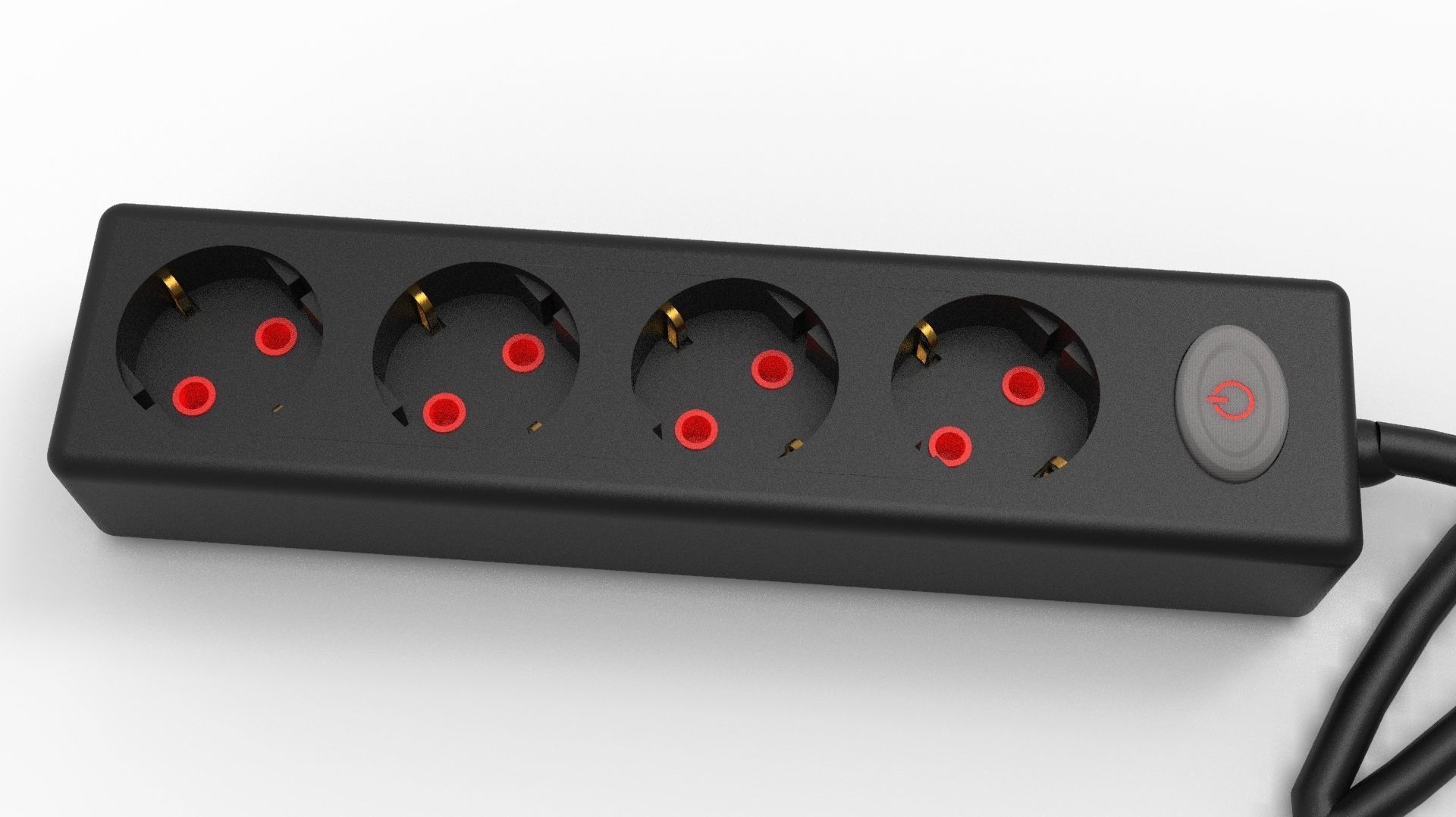 FOUR INPUT CORDED SOCKET 3D model | CGTrader