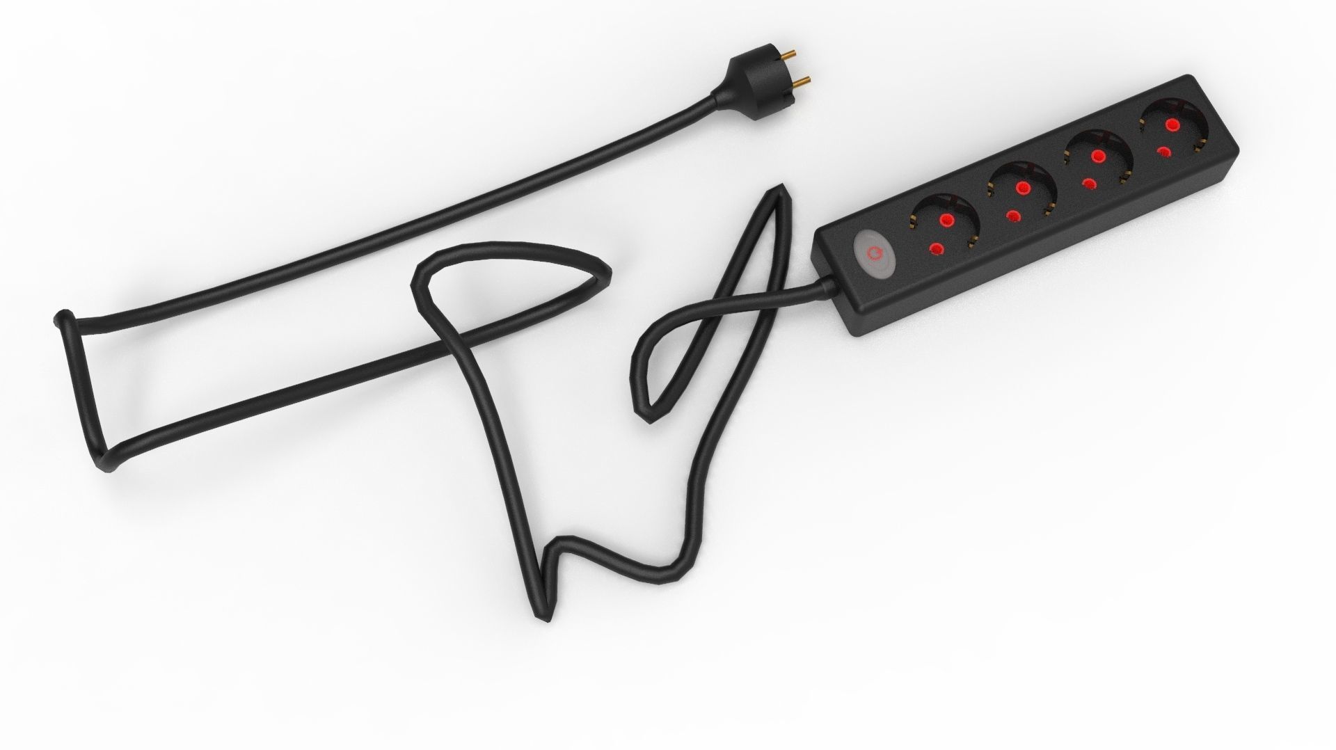 FOUR INPUT CORDED SOCKET 3D model | CGTrader