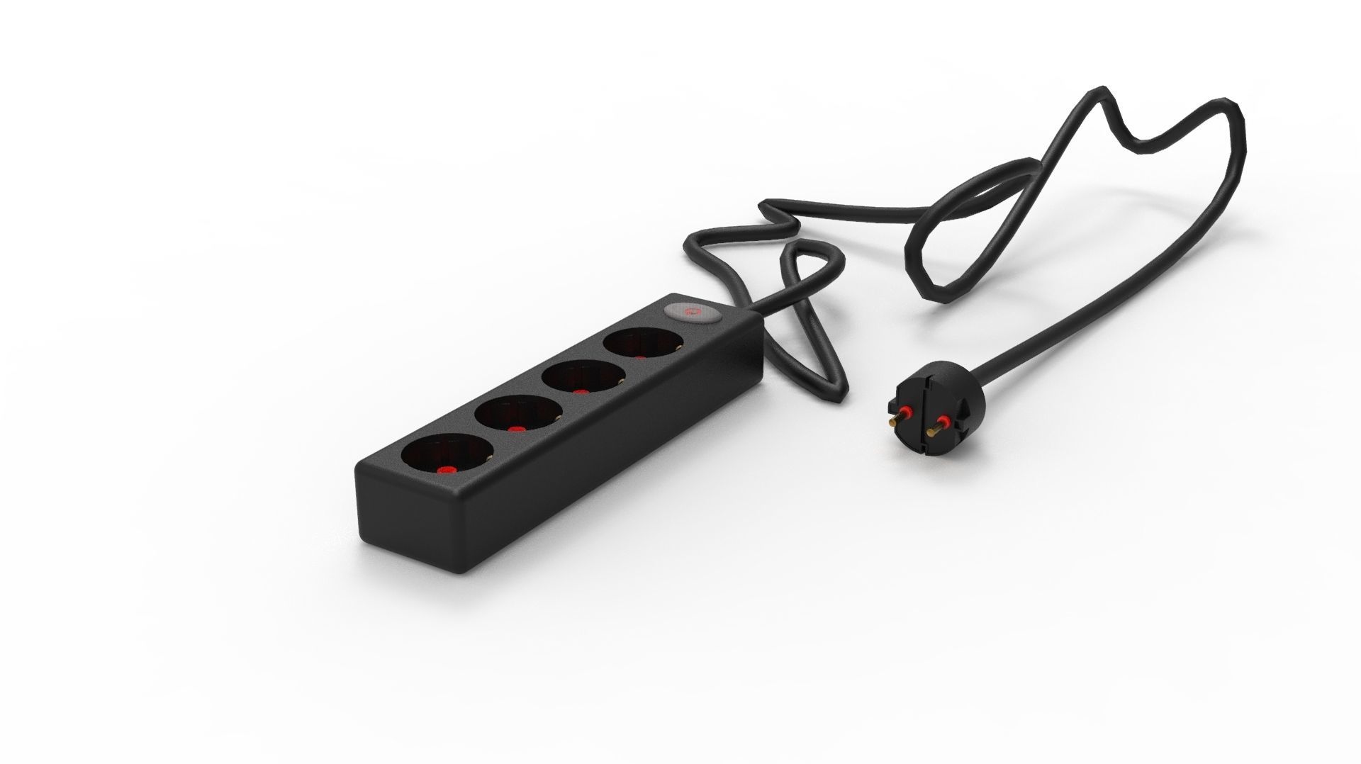 FOUR INPUT CORDED SOCKET 3D model | CGTrader