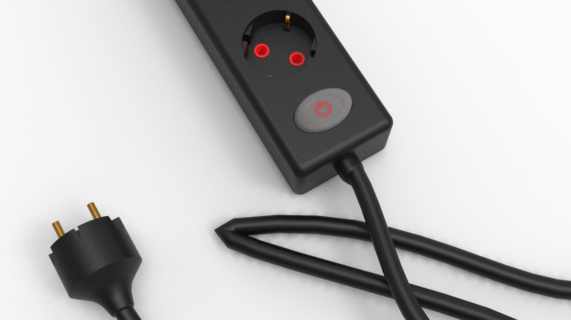 FOUR INPUT CORDED SOCKET 3D model | CGTrader