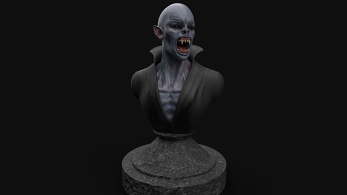 3D model Vampire bust of dracula VR / AR / low-poly | CGTrader