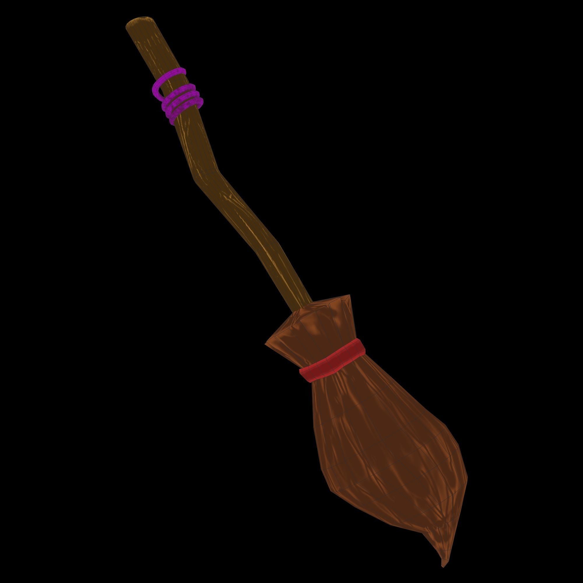 A low-poly 3D model of a stylized broom free VR / AR / low-poly 3D ...