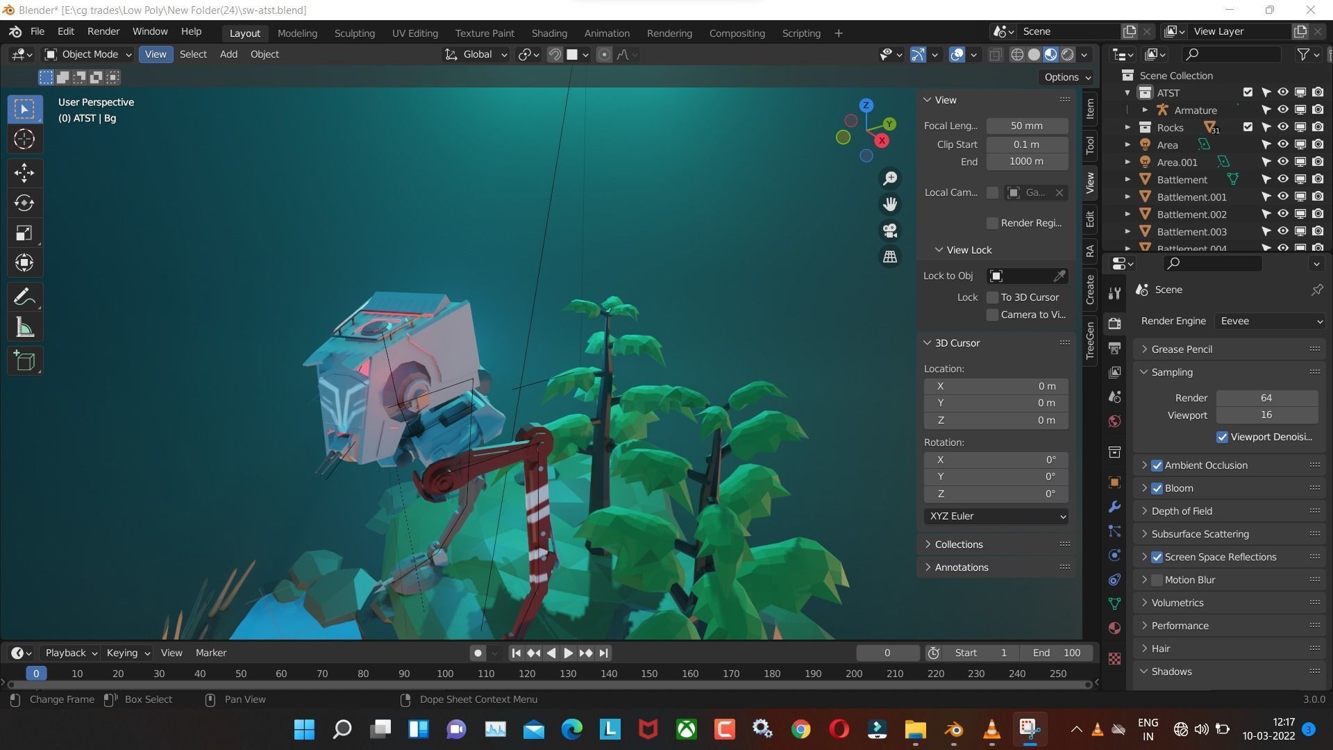 3D model star- war low poly model render in blender VR / AR / low-poly ...