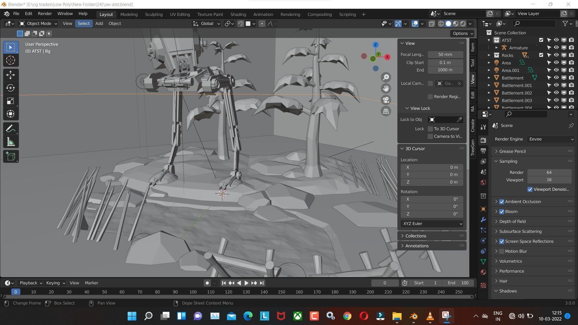 3D model star- war low poly model render in blender VR / AR / low-poly ...