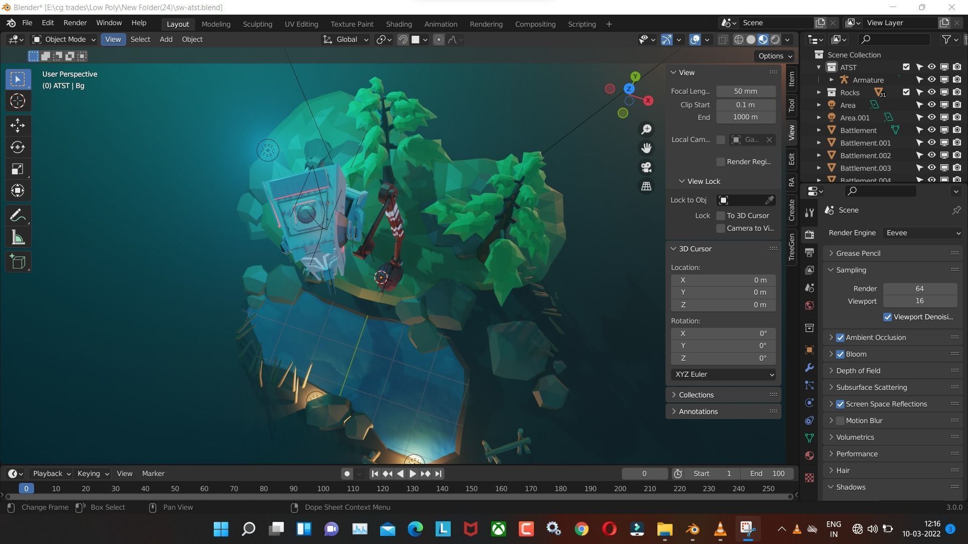 3D model star- war low poly model render in blender VR / AR / low-poly ...
