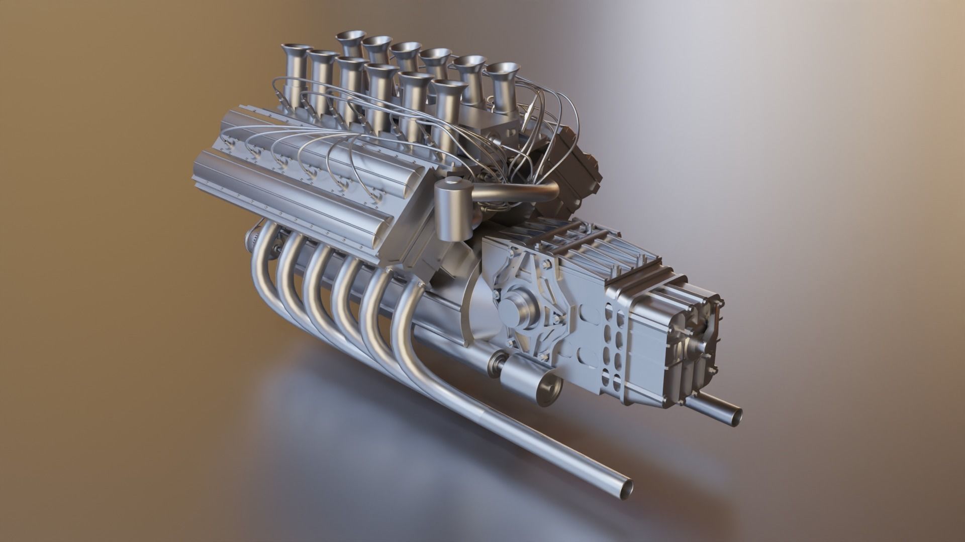 V12 car engine 3D model 3D model | CGTrader