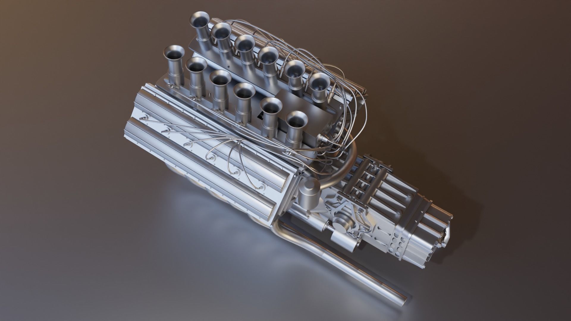 V12 car engine 3D model 3D model | CGTrader