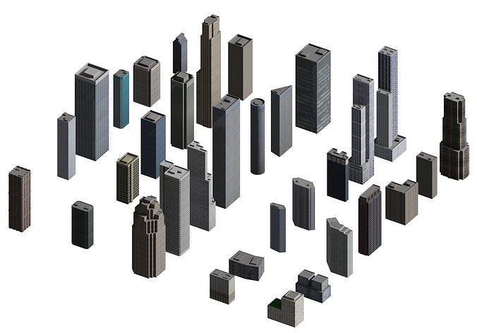 3D model City Downtown Skyscraper VR / AR / low-poly | CGTrader