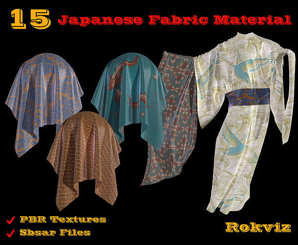 15 PBR Japanese Fabric Materials Texture | CGTrader