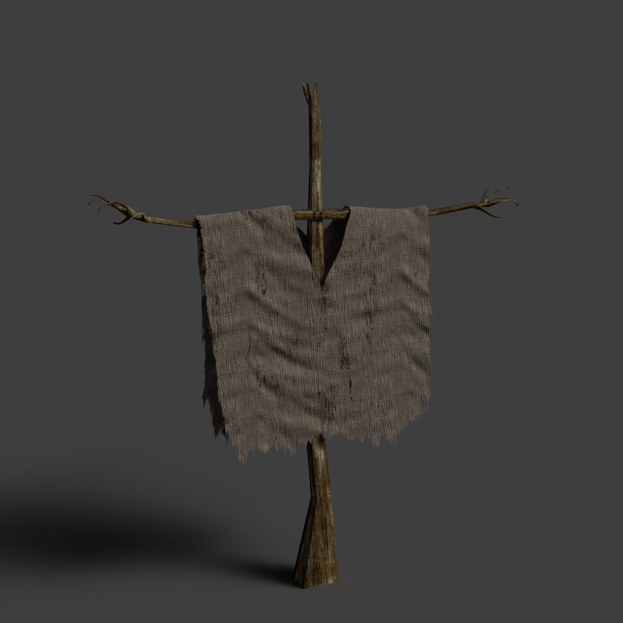 3D model Scarecrow Cross with Cloak without Head VR / AR / low-poly ...