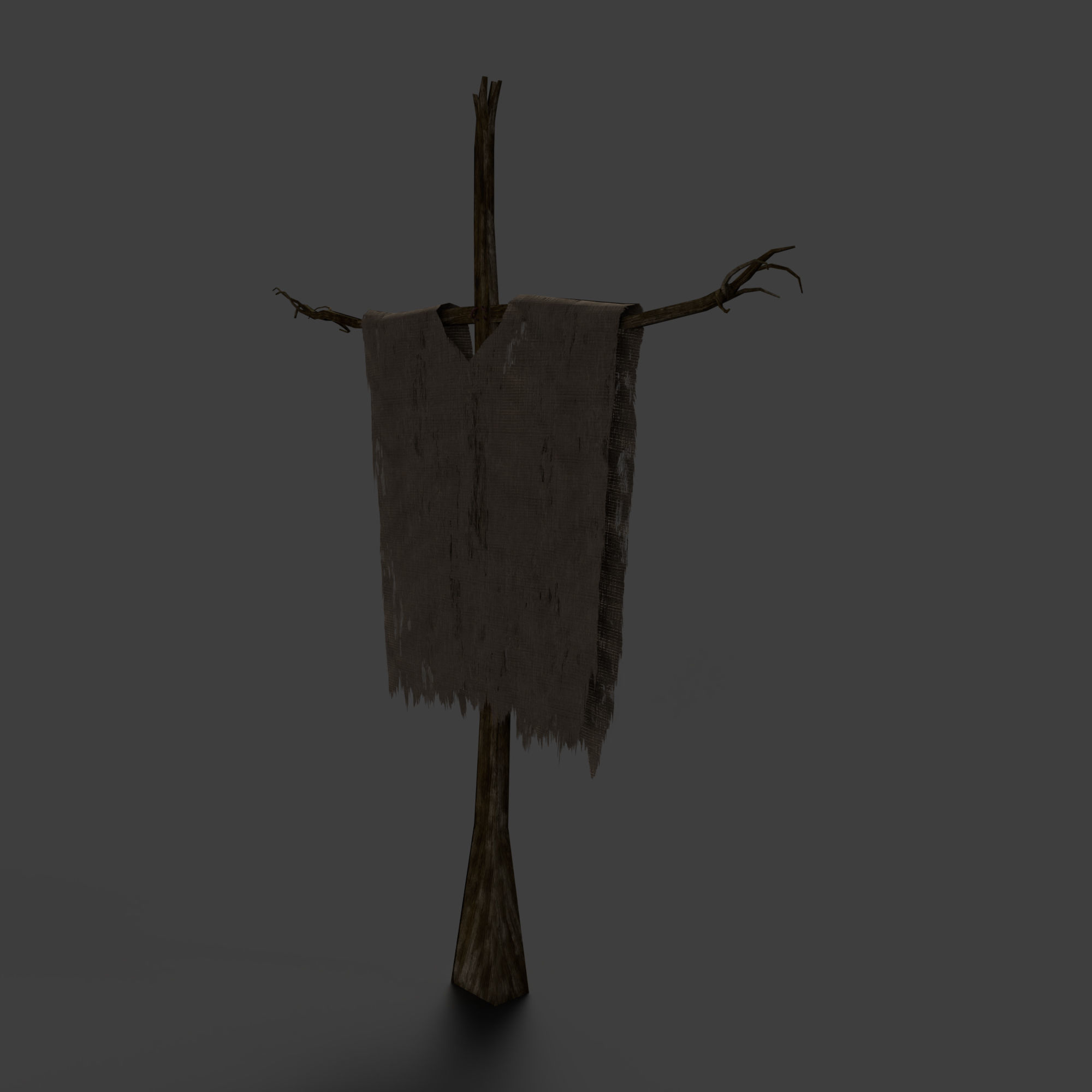 3D model Scarecrow Cross with Cloak without Head VR / AR / low-poly ...