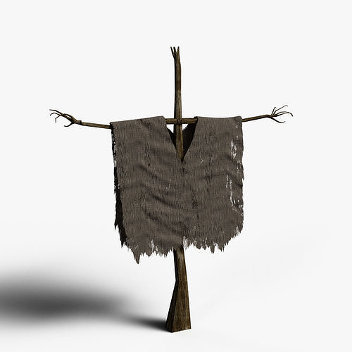 3D model Scarecrow Cross with Cloak without Head VR / AR / low-poly ...