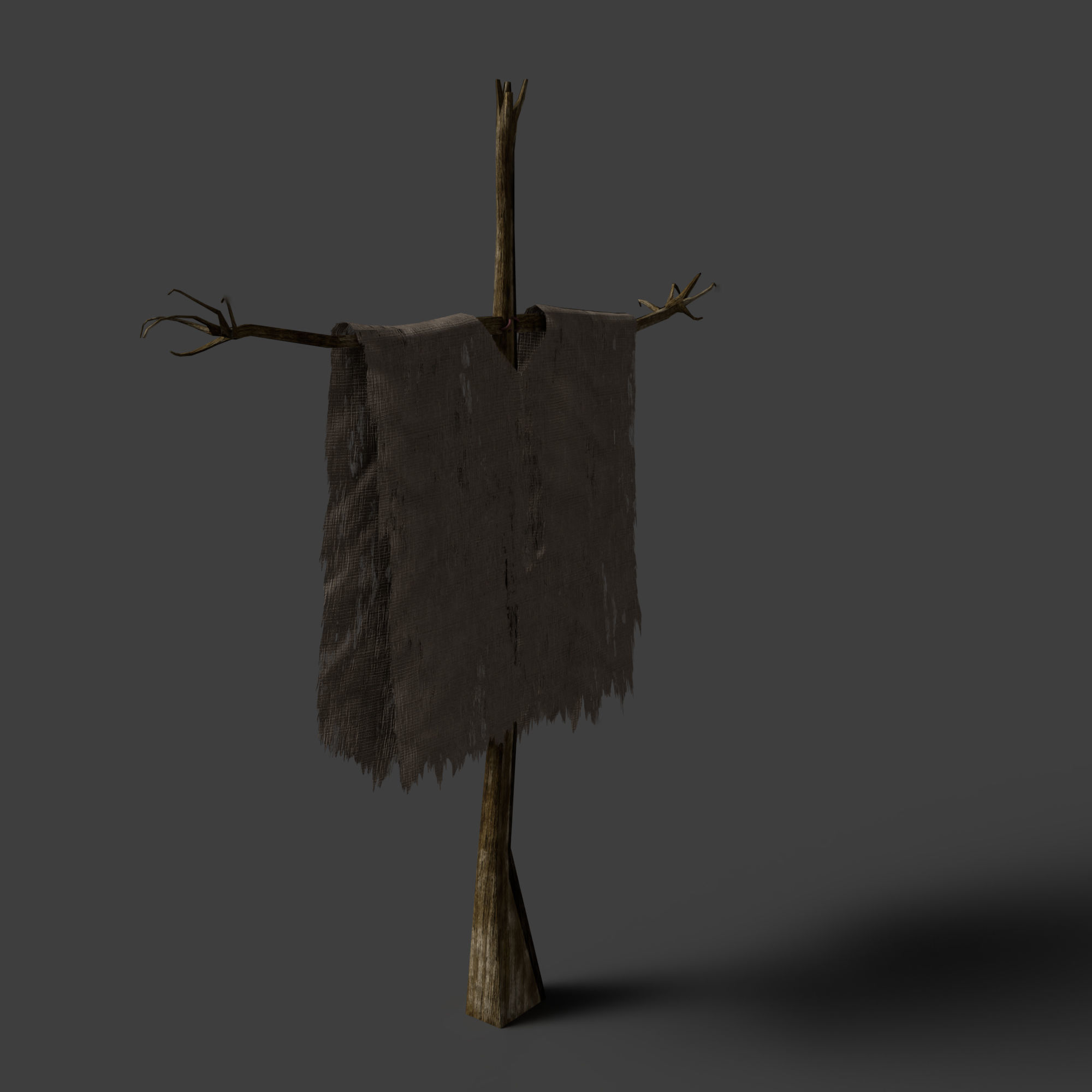 3D model Scarecrow Cross with Cloak without Head VR / AR / low-poly ...