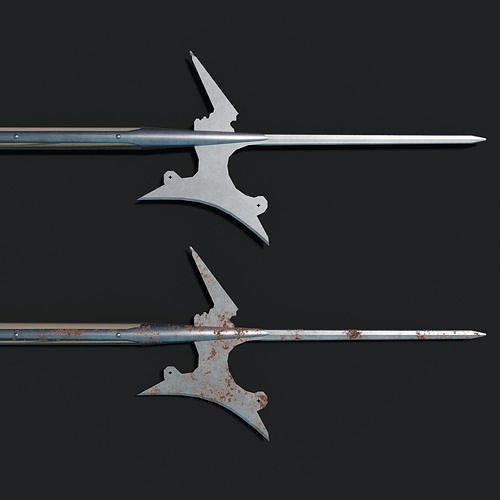 3D model Medieval Crescent Bladed Halberd VR / AR / low-poly | CGTrader