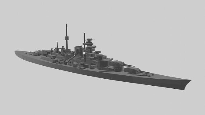 KMS Bismarck - Model for small scale printing 3D model 3D printable ...