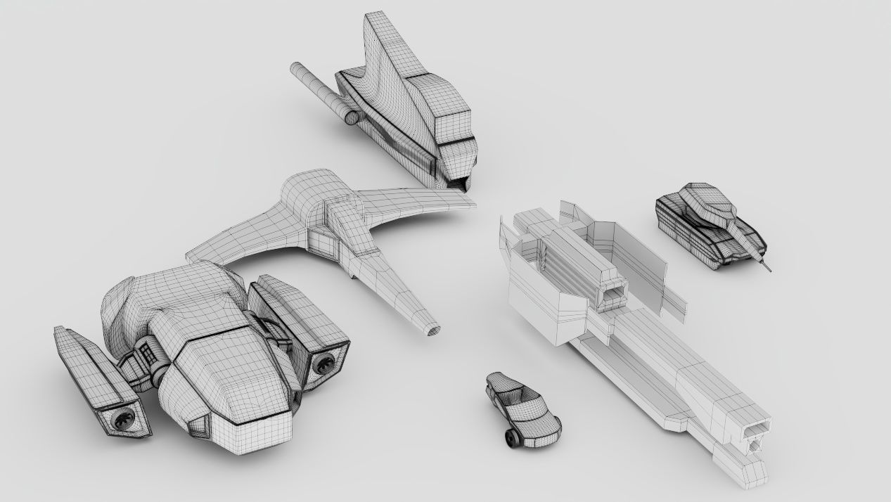 Space sci-fi Kitbash for my Graduation project 3D model | CGTrader