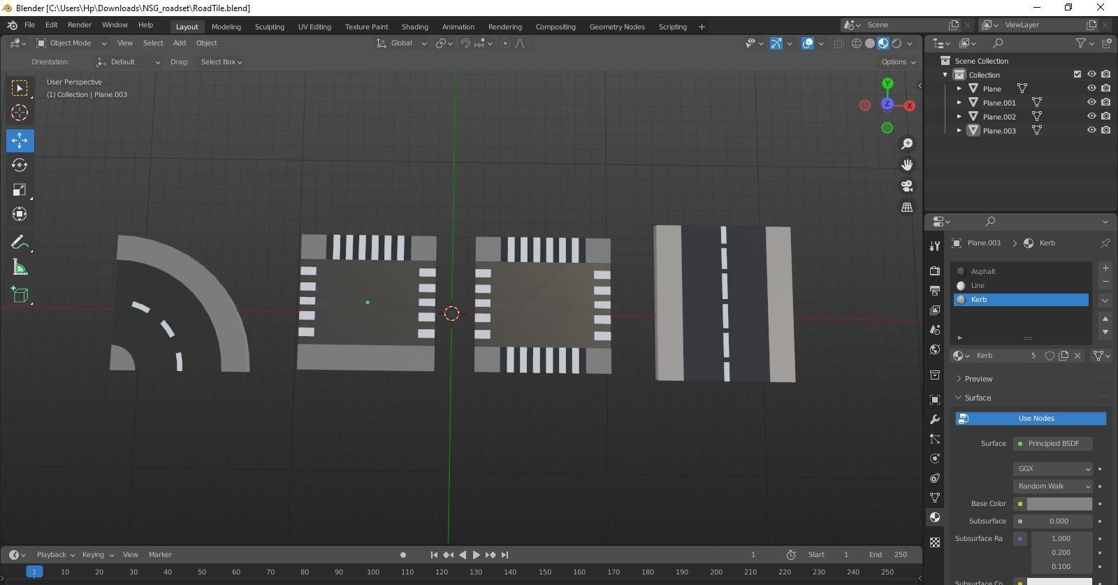 Road Tileset free 3D model | CGTrader