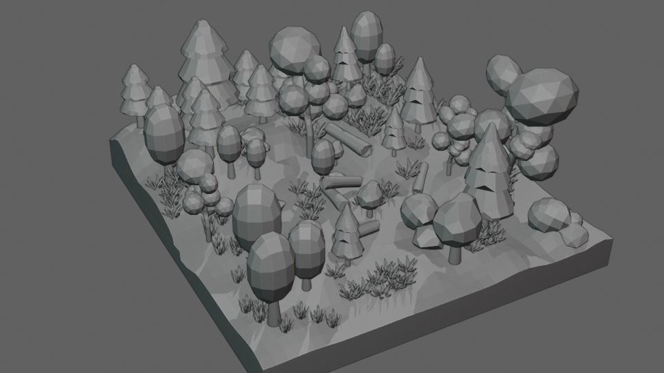 3D model Low ploy forest 3d model VR / AR / low-poly | CGTrader