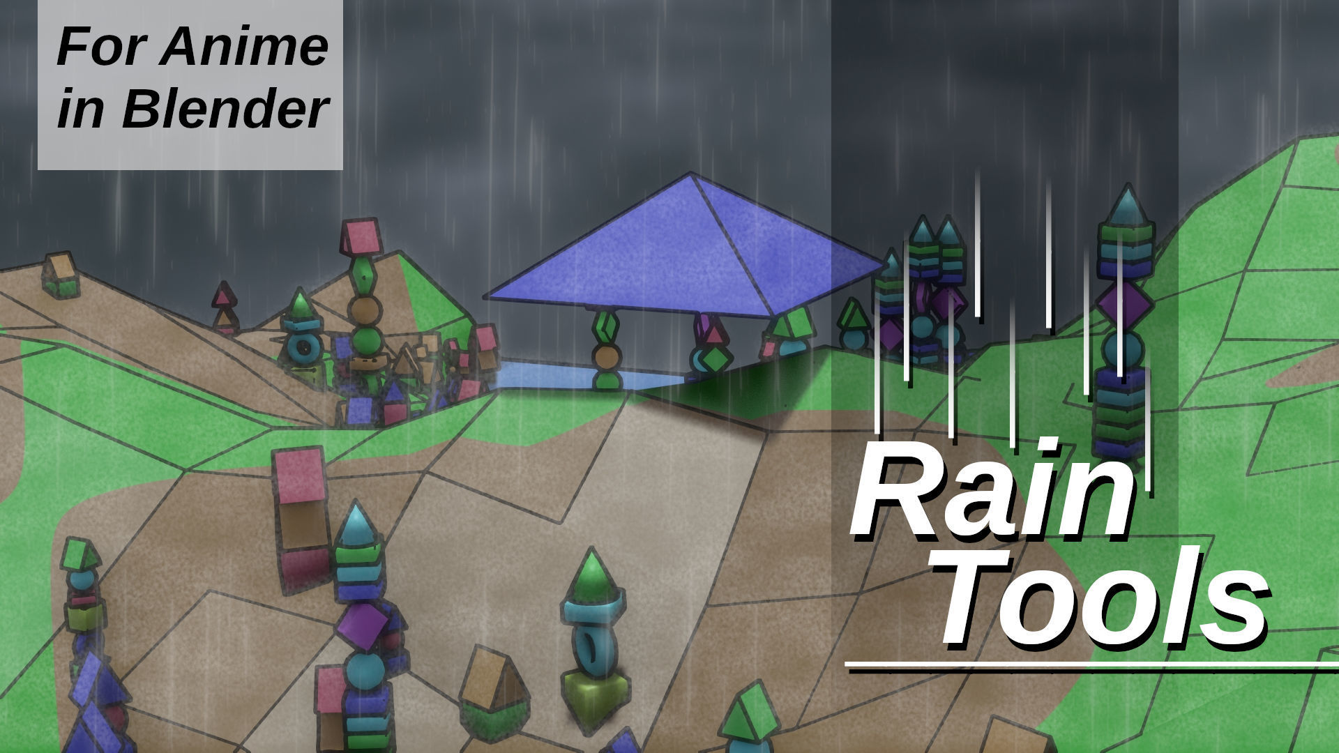 For Anime In Blender - Rain Tools 3D model animated | CGTrader