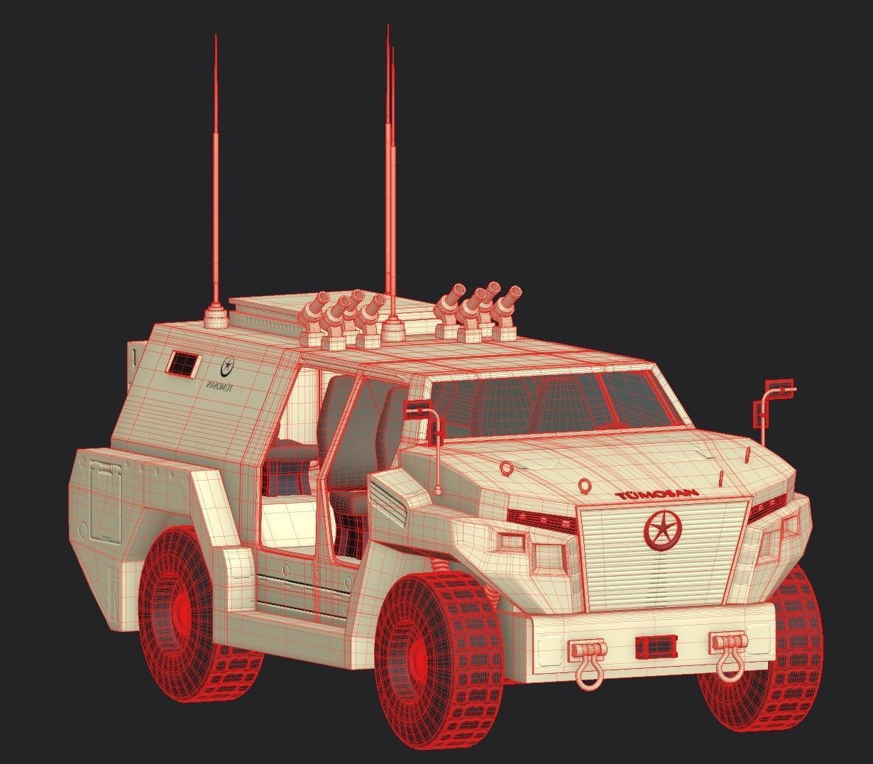 Pusat Tactical Wheeled Armored Vehicle Bundle Pack 3D model animated ...