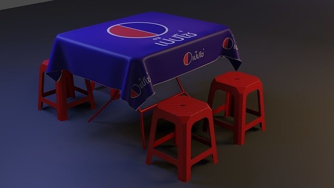 Street food table 3D model | CGTrader