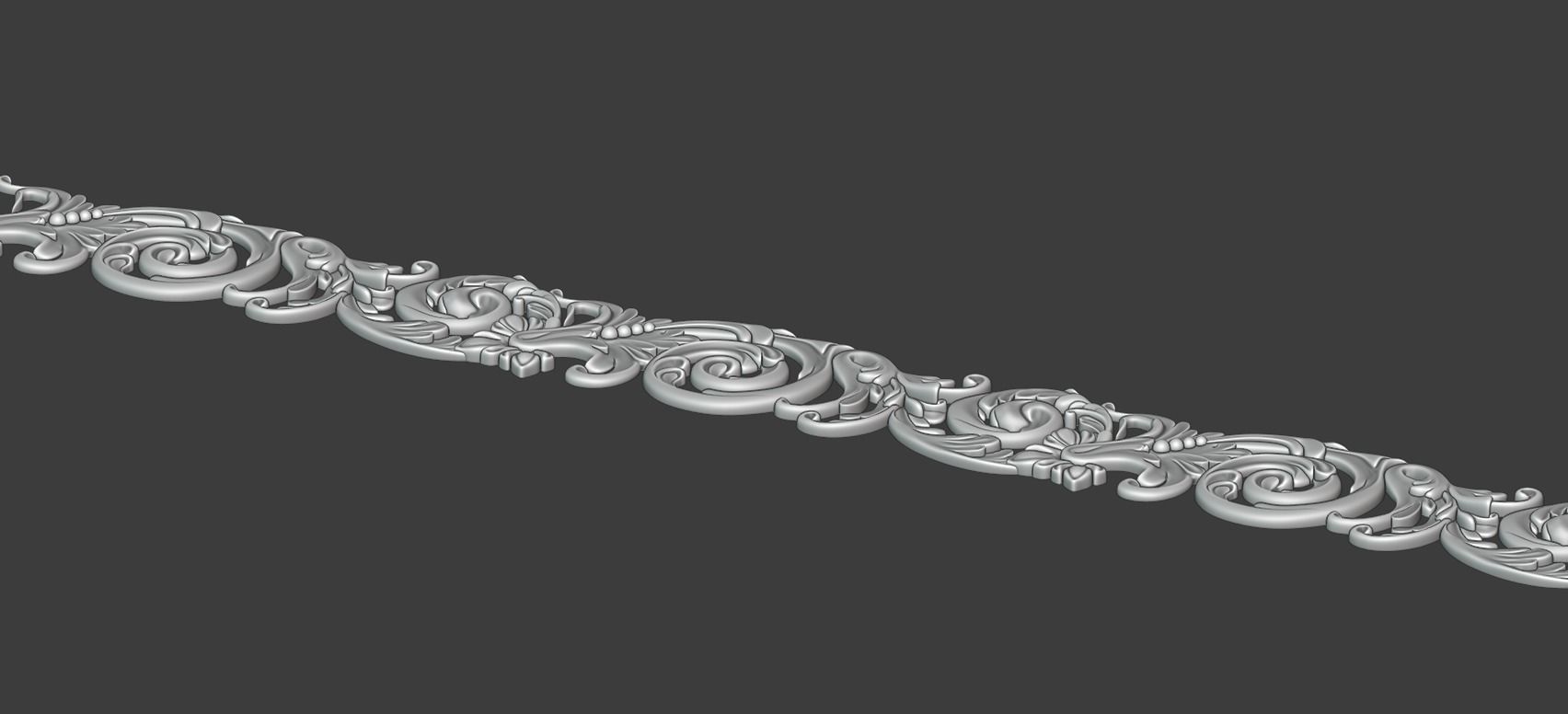 Bas-relief ornate scroll design 3D model | CGTrader