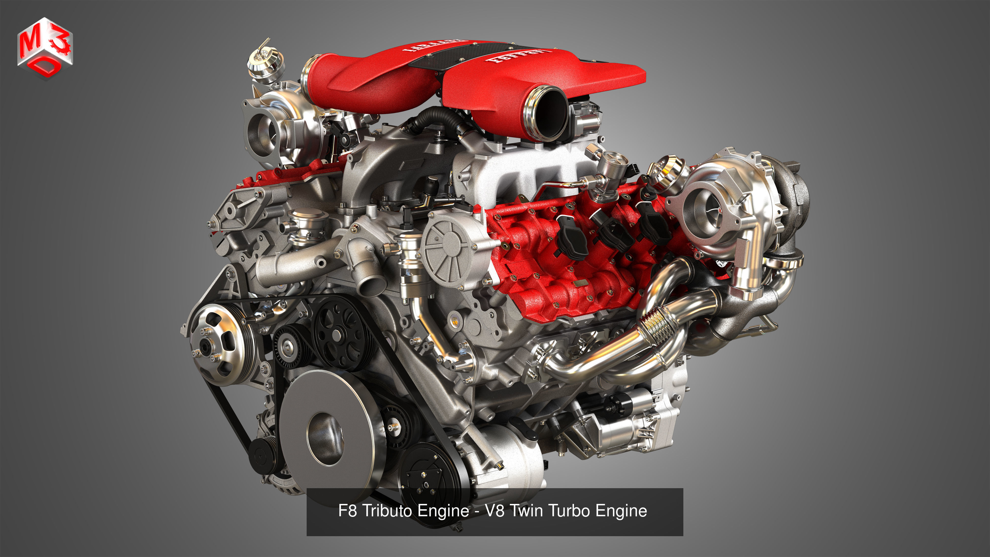 488 GTB - 488 Pista - F8 Tributo - V8 Twin Turbo Engines 3 in 1 3D ...