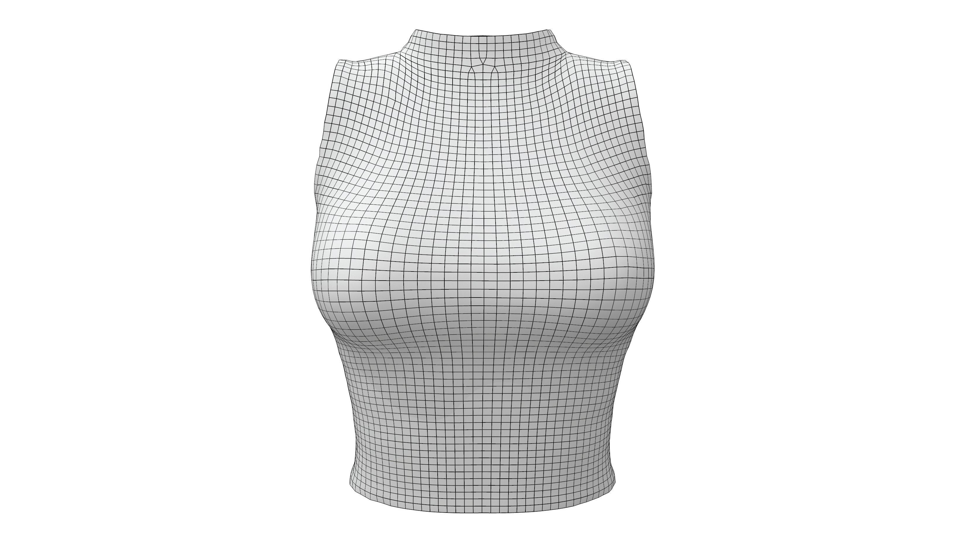 3D model Sleeveless Crop Top VR / AR / low-poly | CGTrader