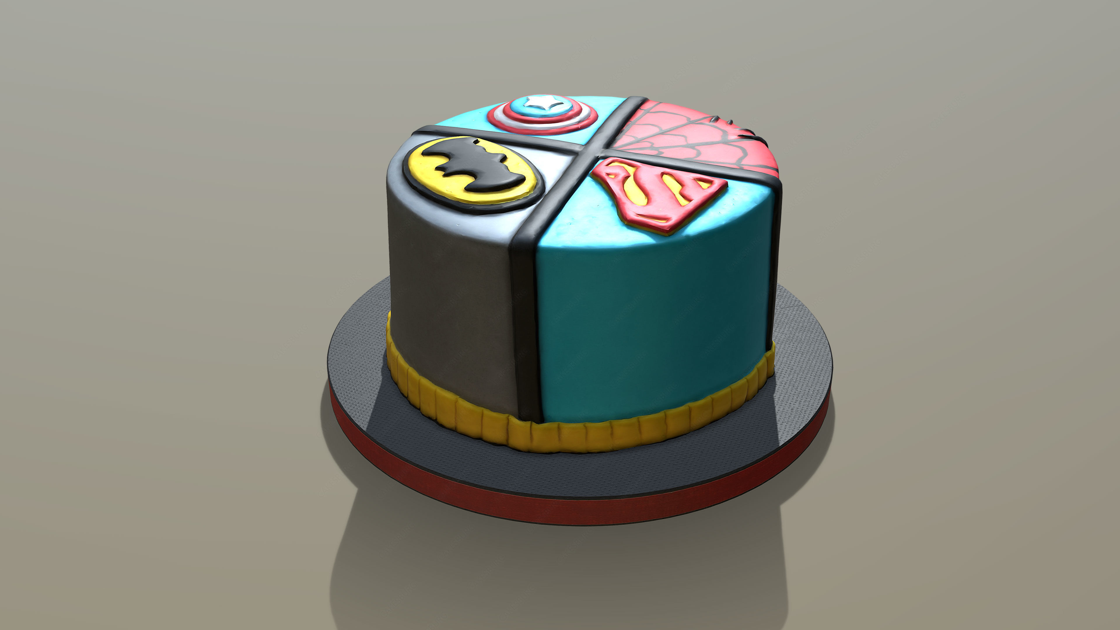 Super Heroes Cake 3D model | CGTrader