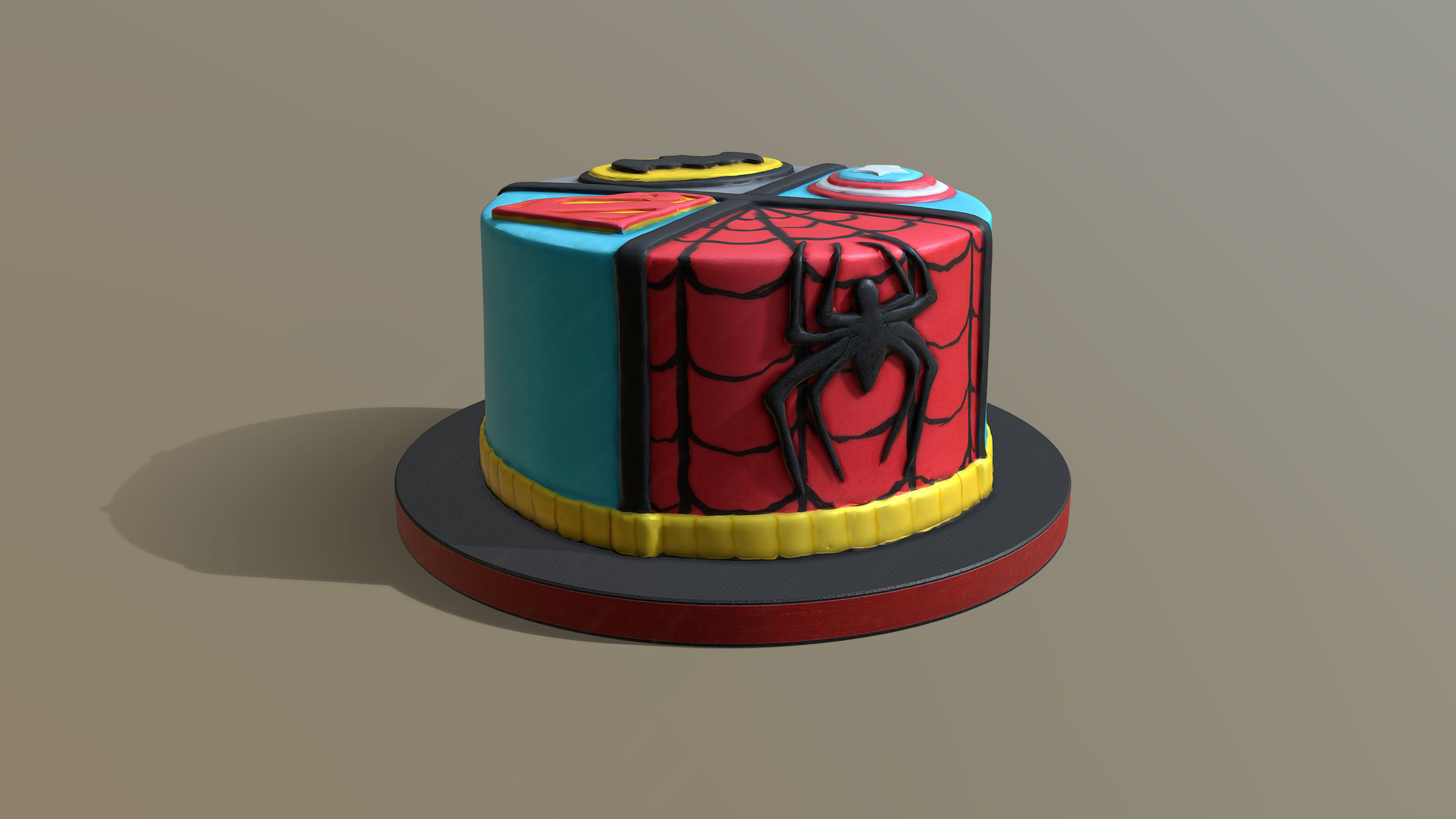 Super Heroes Cake 3D model | CGTrader