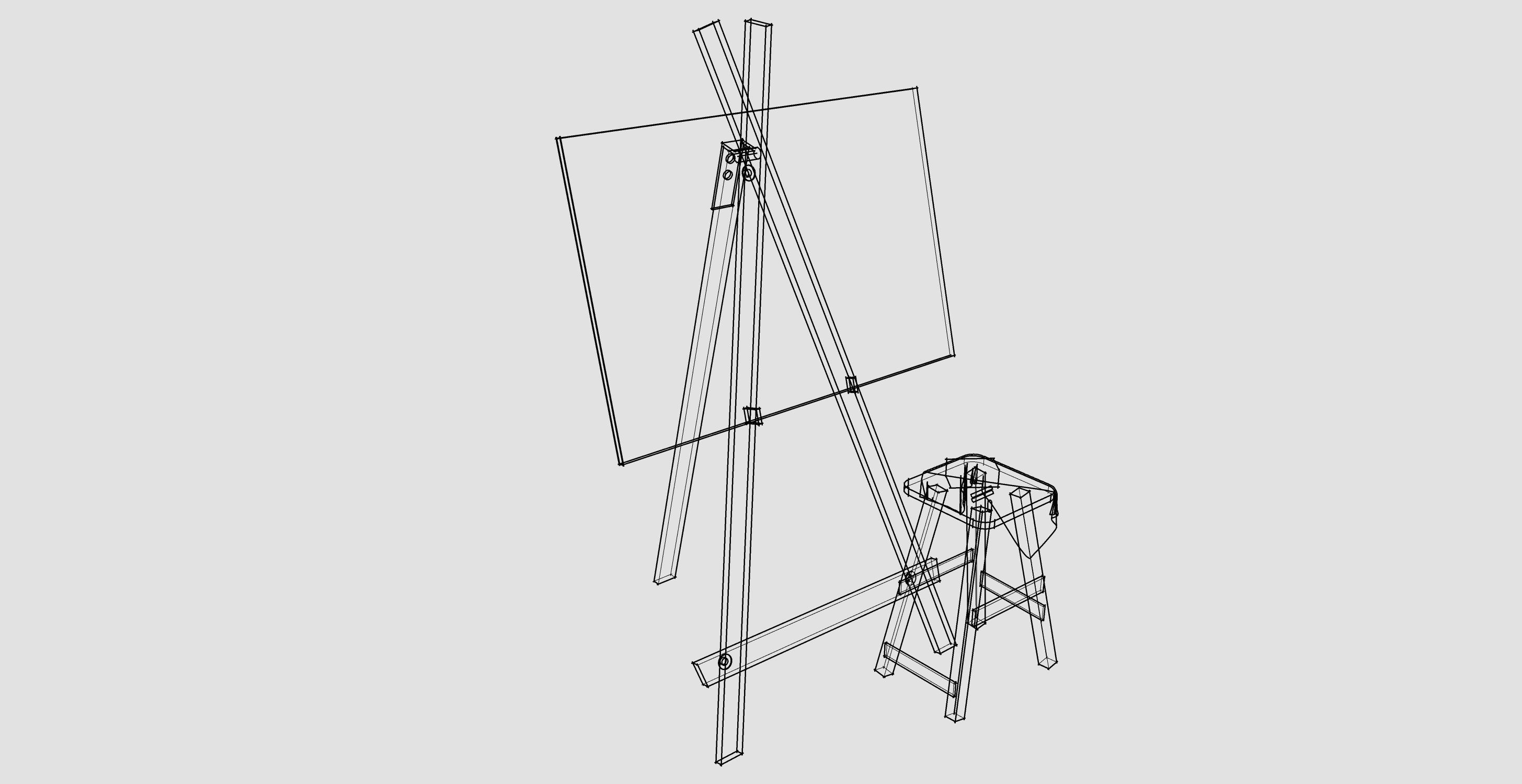 Blackboard easel with 3D model | CGTrader