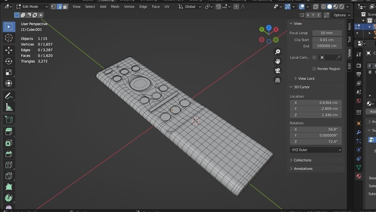 TELEVISION REMOTE CONTROL 3D model | CGTrader