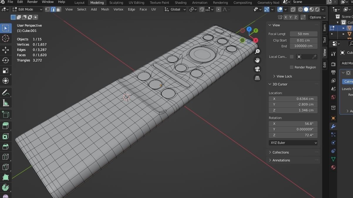 TELEVISION REMOTE CONTROL 3D model | CGTrader