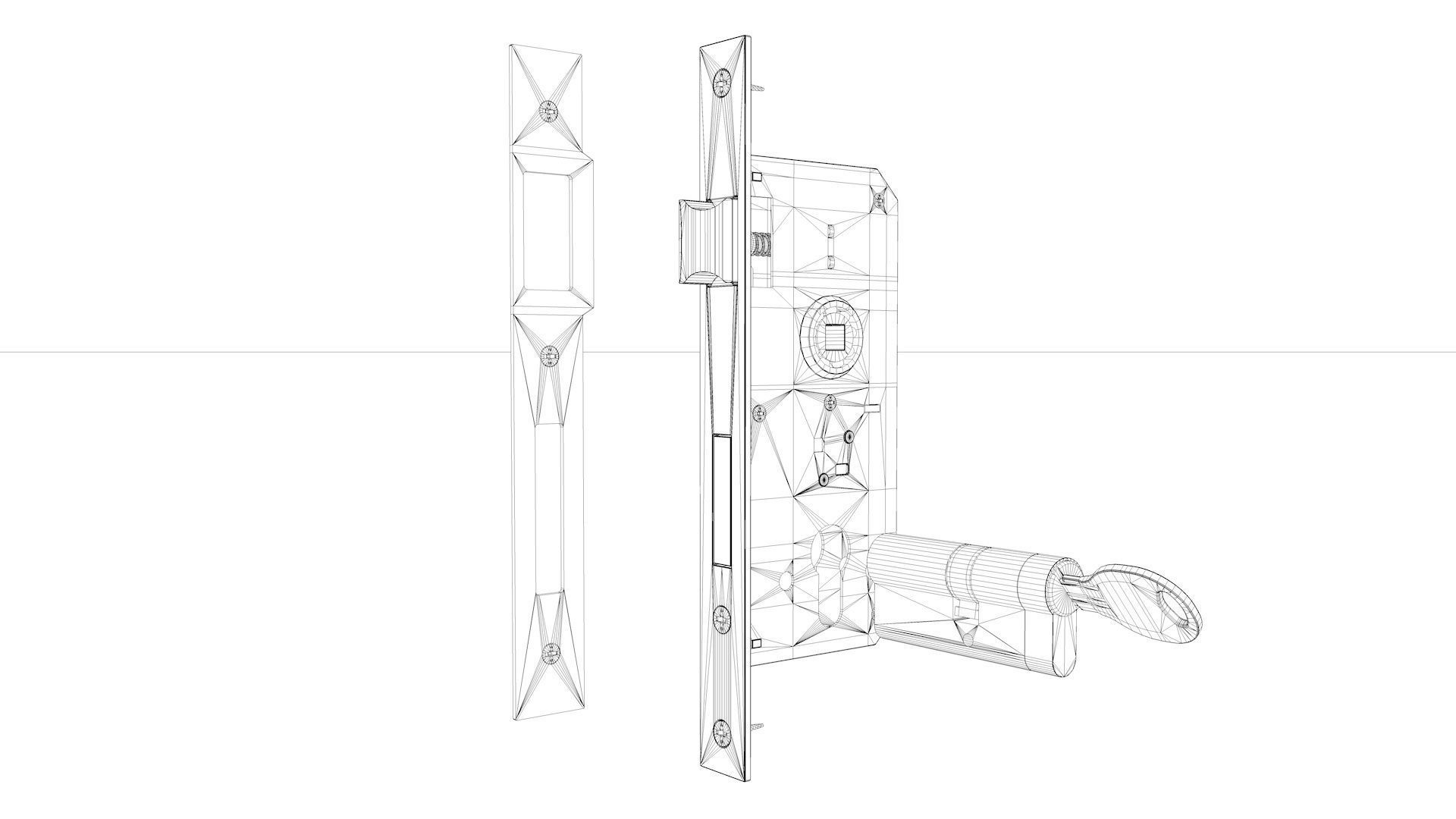 Door Lock with Cylinder 3D model animated rigged | CGTrader
