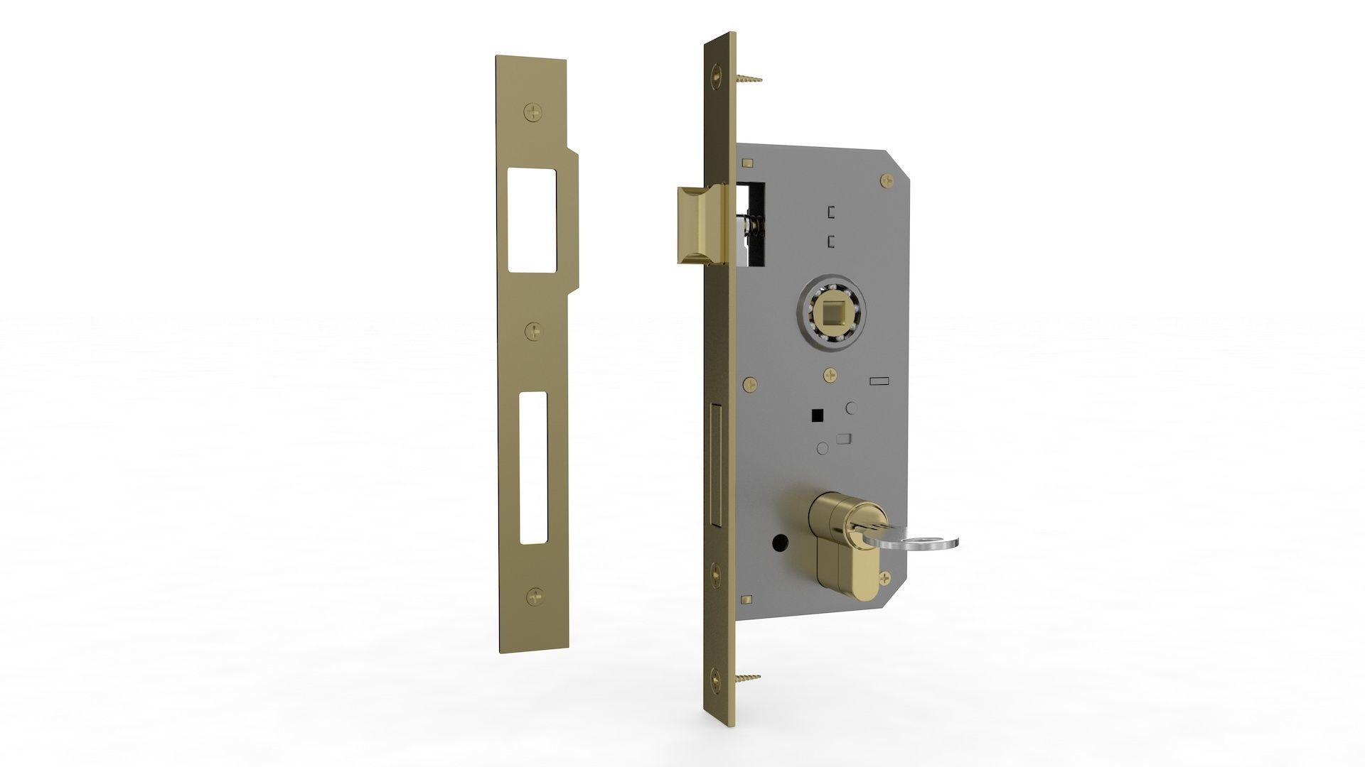 Door Lock with Cylinder 3D model animated rigged | CGTrader