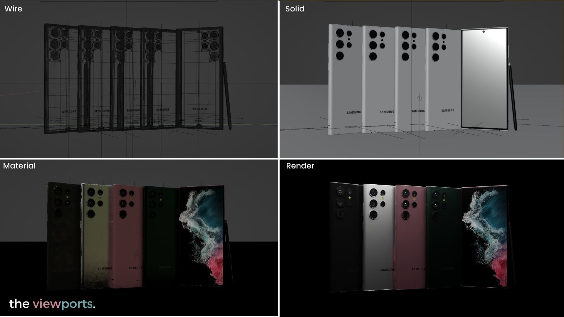 3D model Samsung S22 Ultra with S Pen 4 Colors VR / AR / low-poly ...