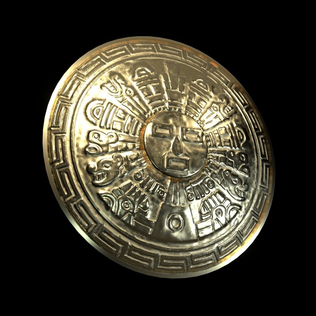 Gold Shield - Inca Empire 3D model | CGTrader