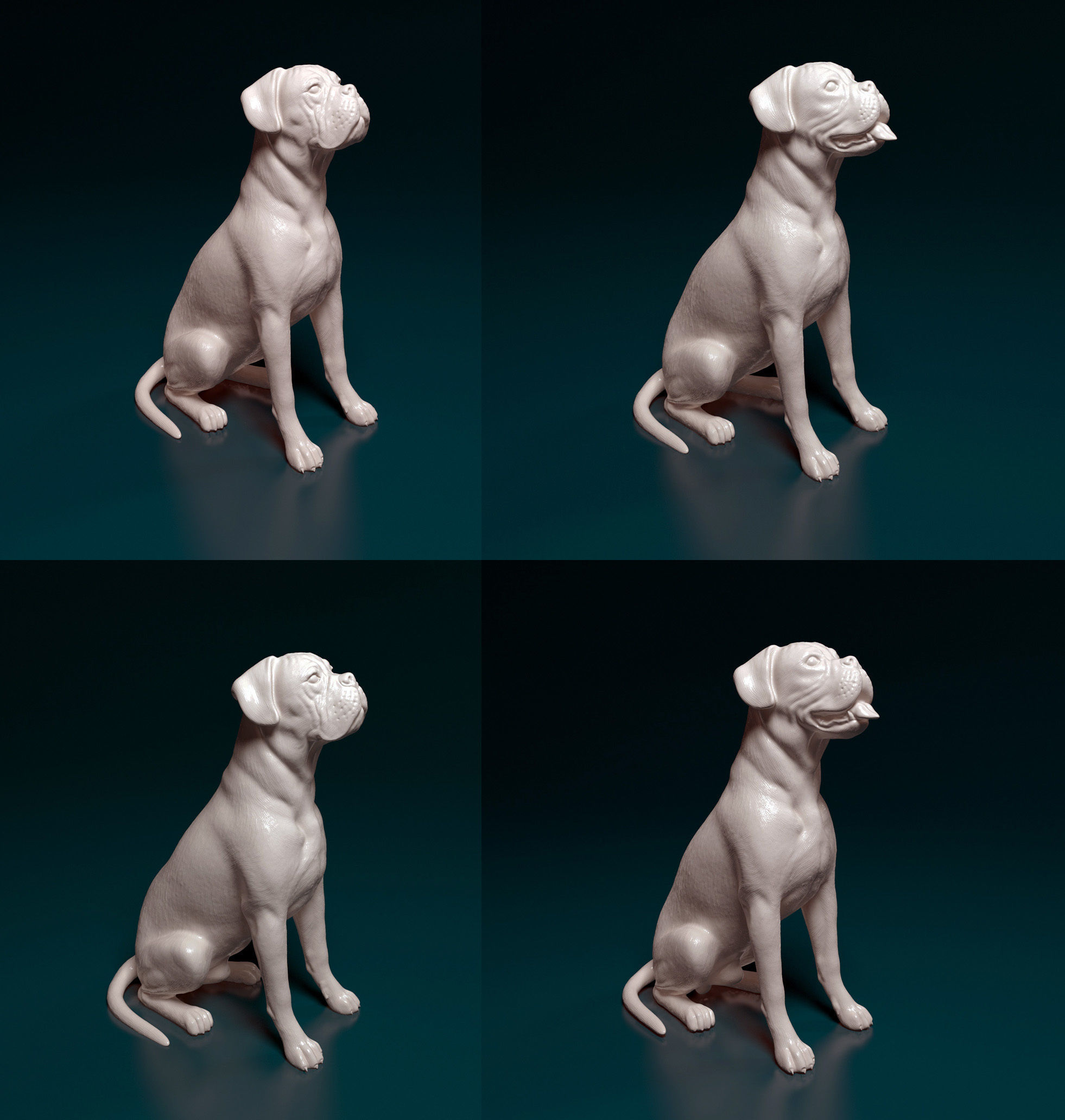 Boxer dog 3D model 3D printable | CGTrader