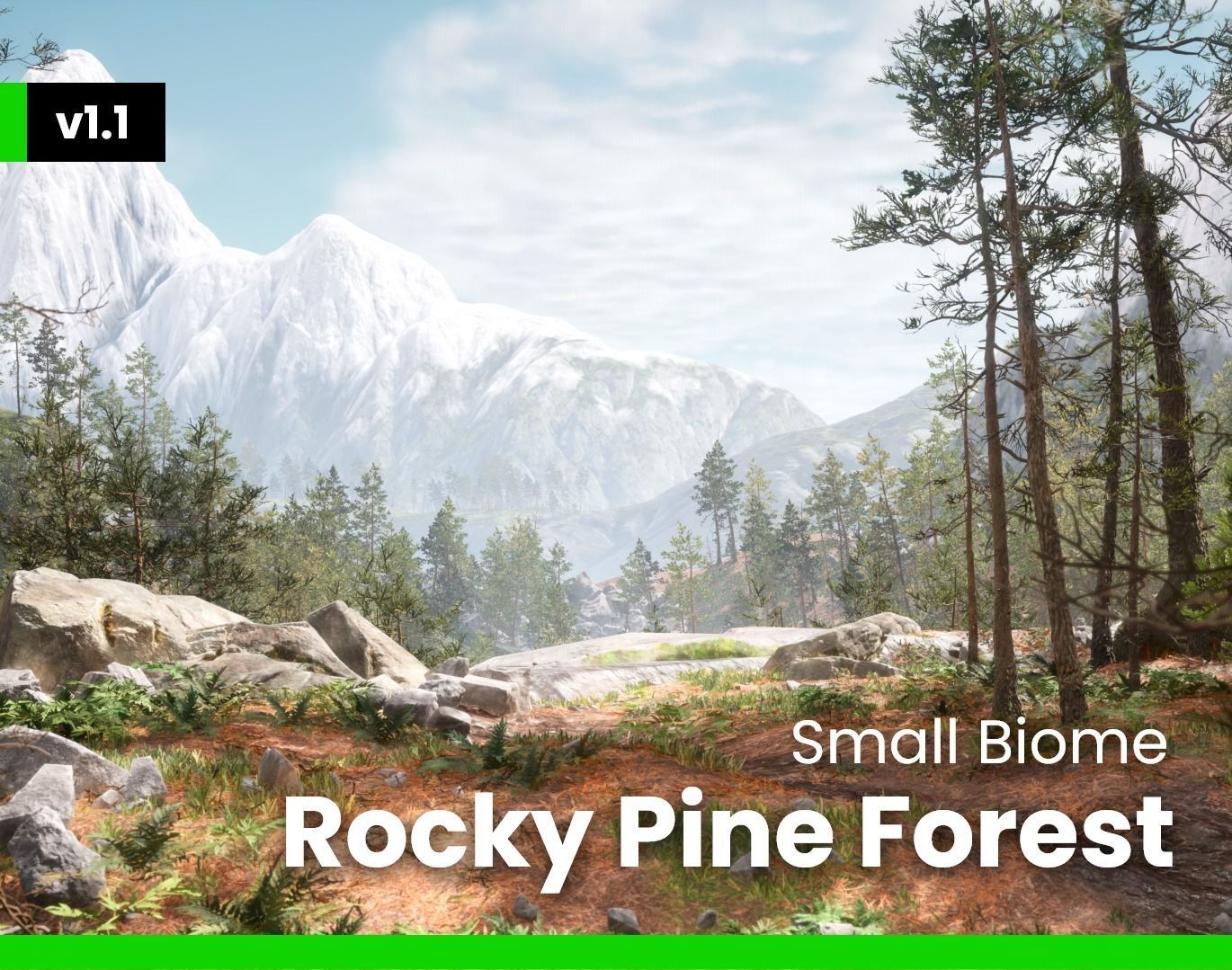 3D model Rocky Pine Trees Forest Biome VR / AR / low-poly | CGTrader