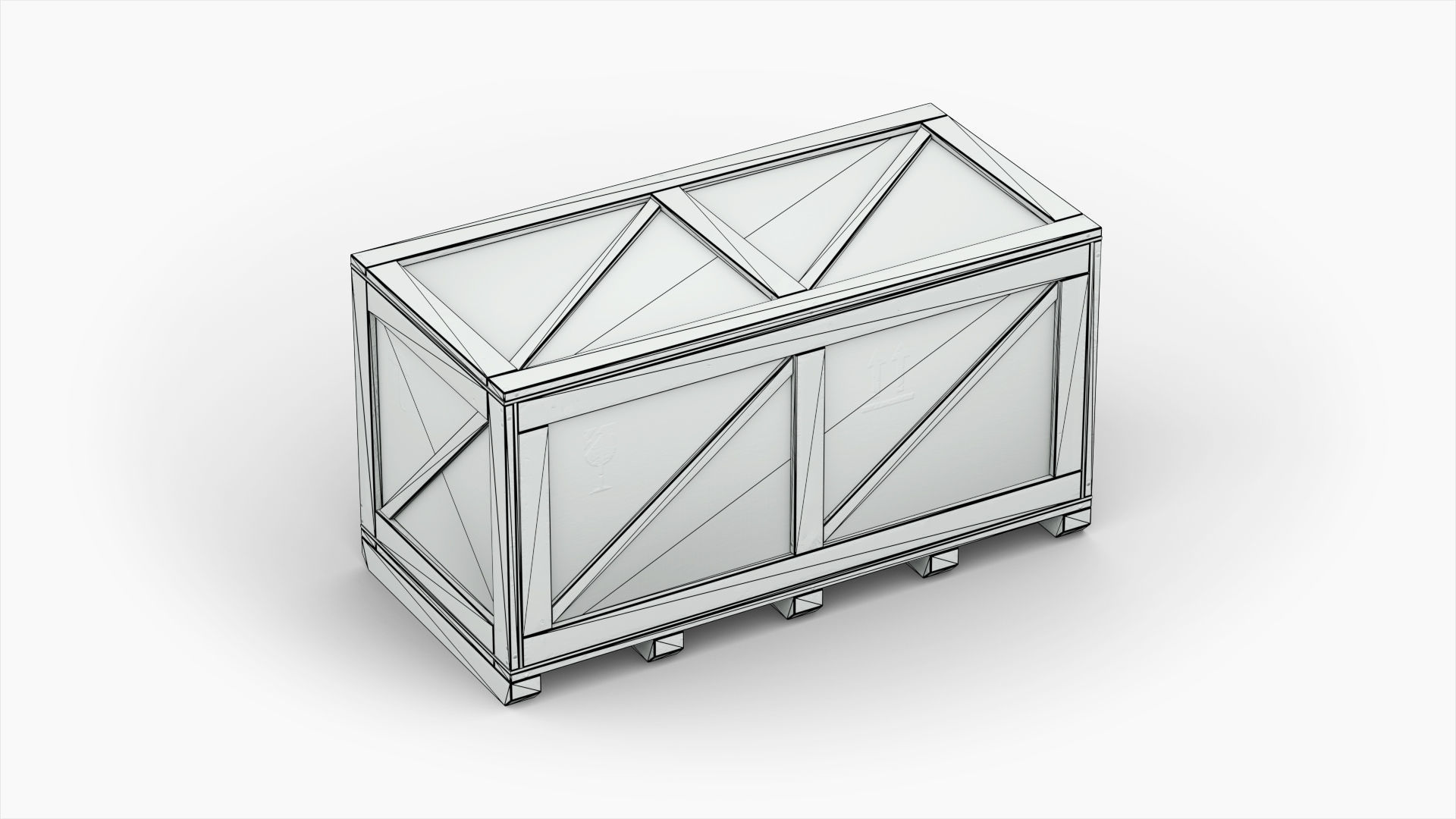 3D model Heavy Duty Wooden Cargo Box Crate VR / AR / low-poly | CGTrader